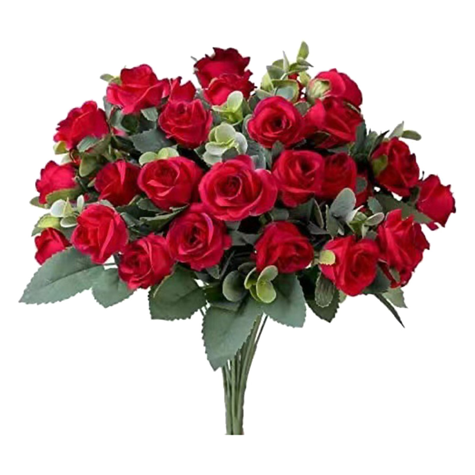 Tkrady 3 Bundles Artificial Silk Flowers Realistic Roses Bouquet ...