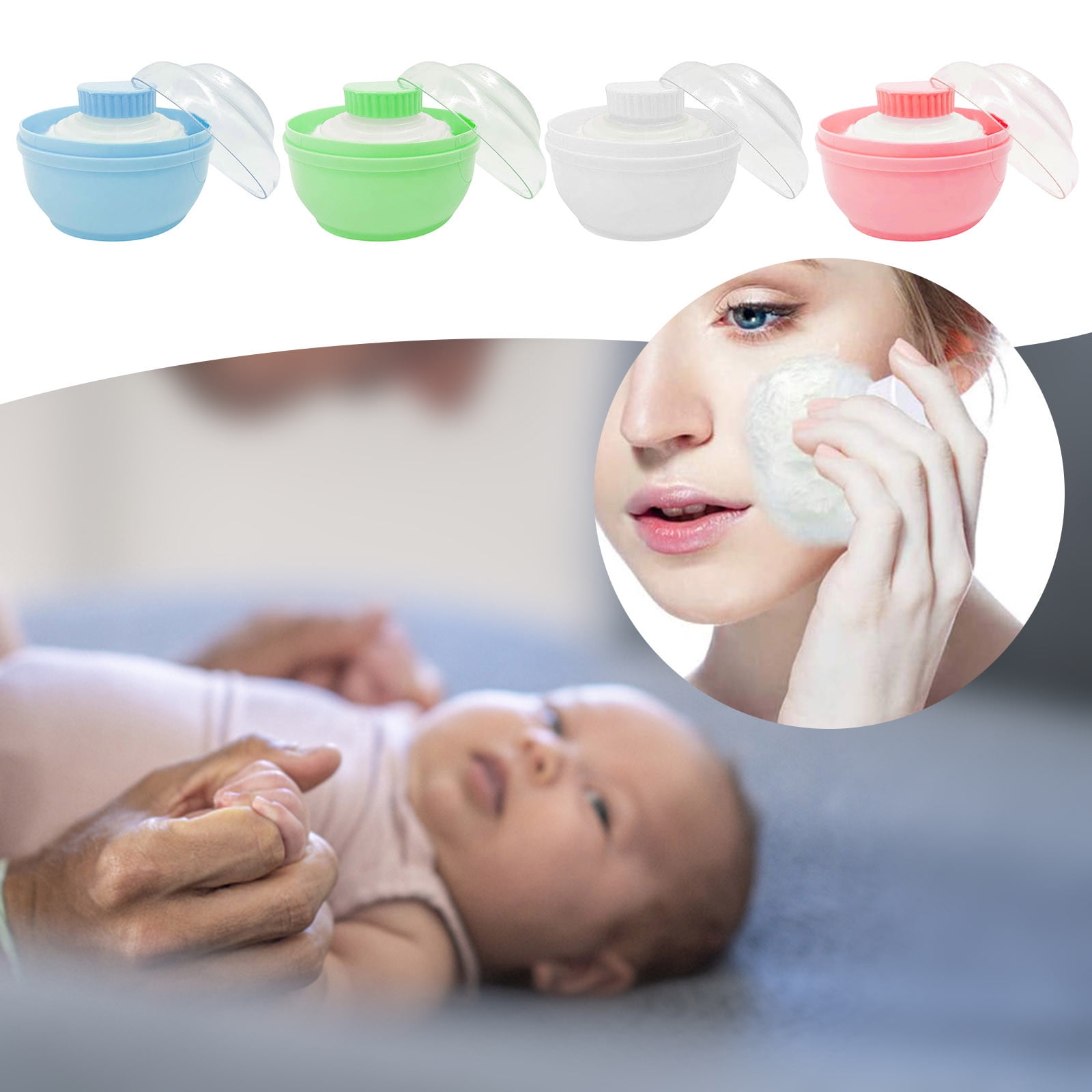 Tkrady 4Pcs Storage Body Powder Container, Large Fluffy Body After Bath ...