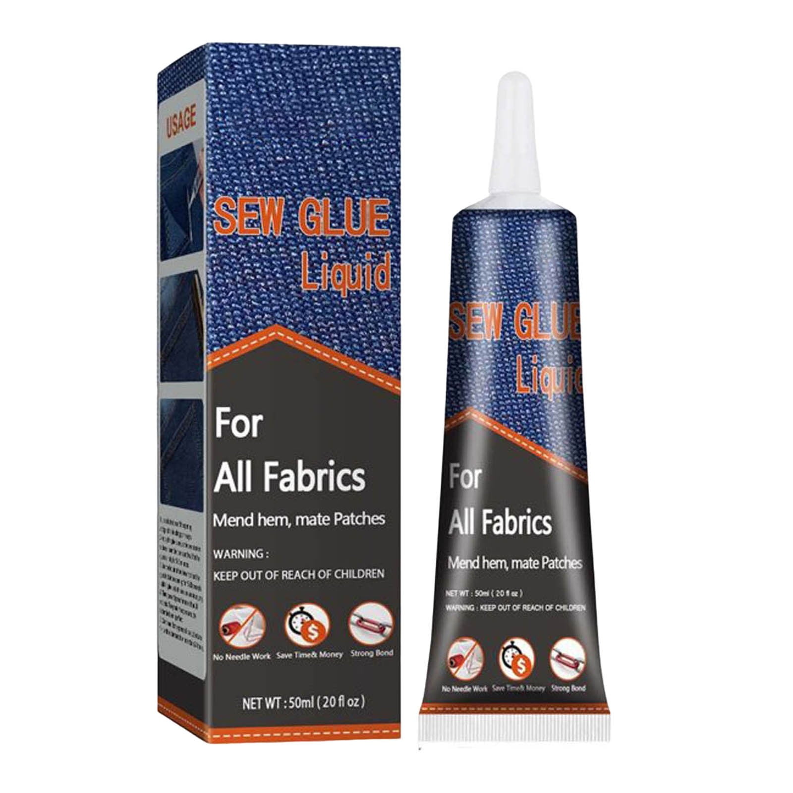 Tkrady 50ml Fabric Glue, Fabric Glue Permanent Clear Washable for ...