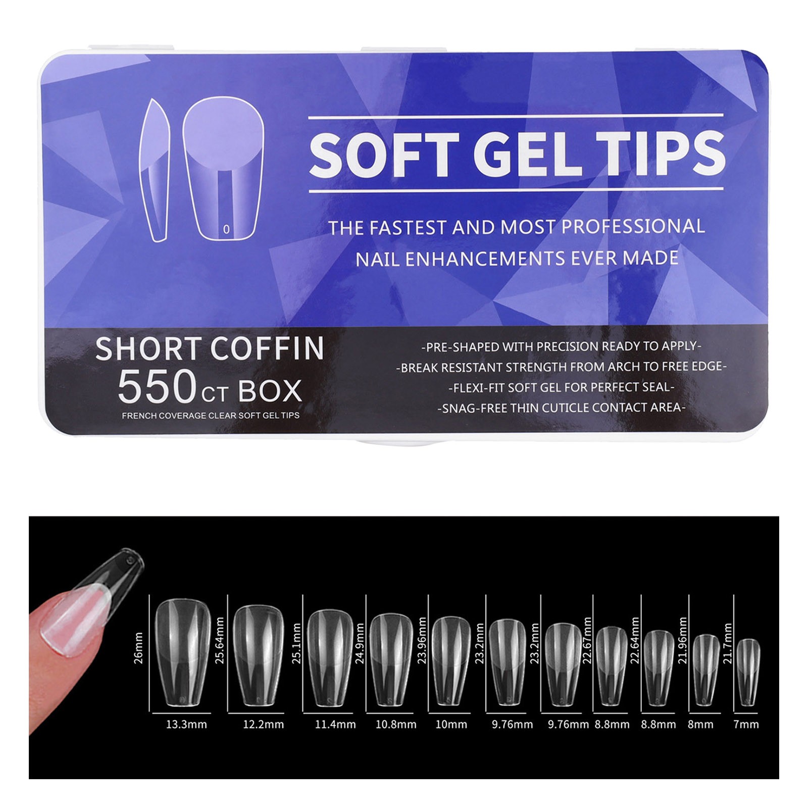 Short Coffin Shaped Nails Poly Nail Forms Coffin False Nail Tips Coffin