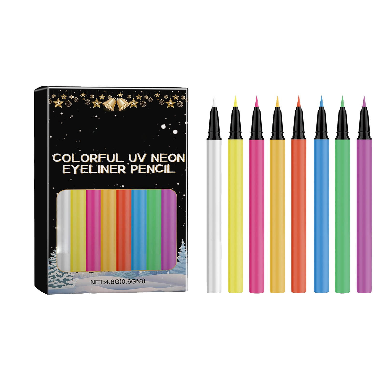 Tkrady 8 Colors UV Neon Liquid Eyeliner Set, Matte Colored Eyeliners ...