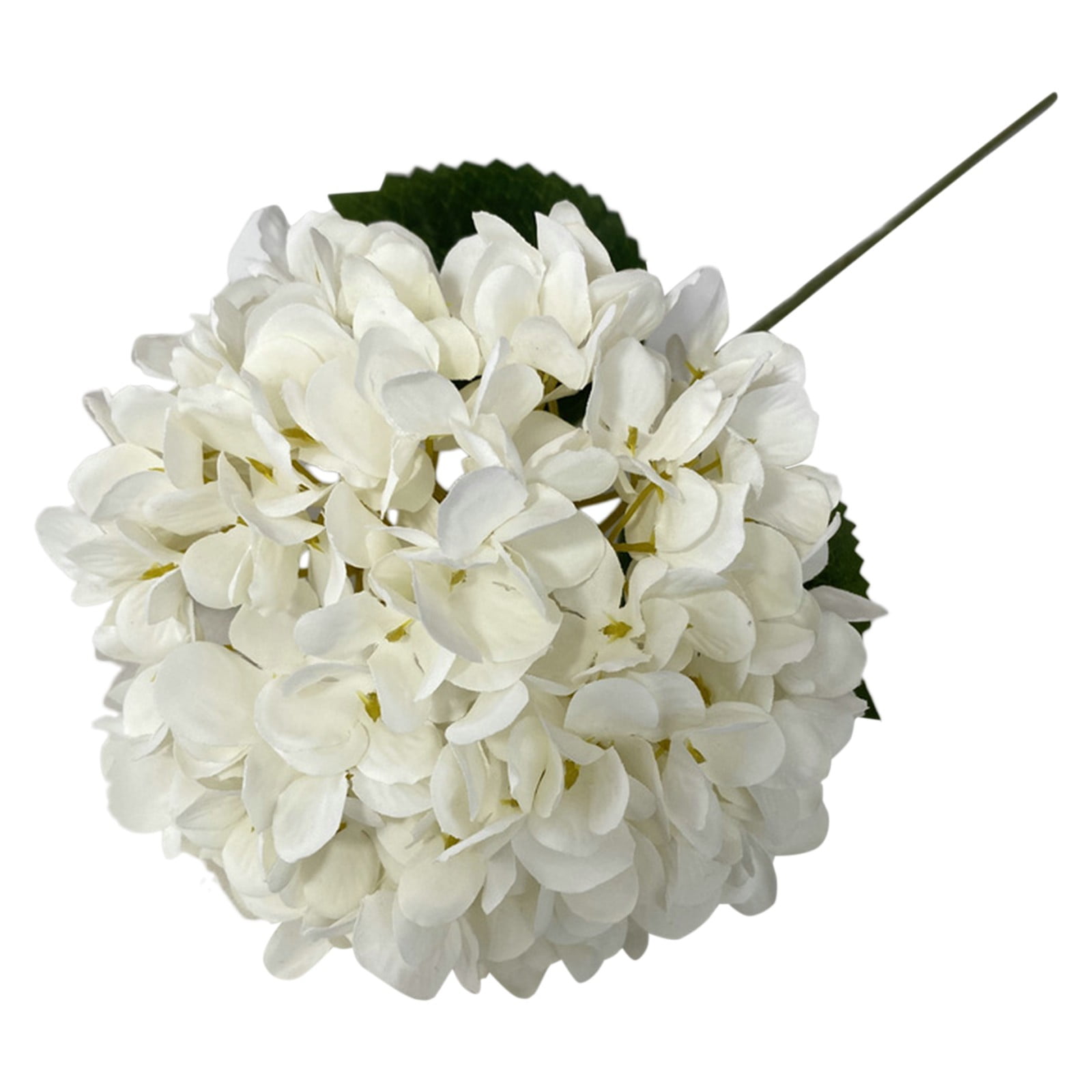 Tkrady Artificial Flowers White Full Hydrangea Silk Flowers Heads Ivory ...