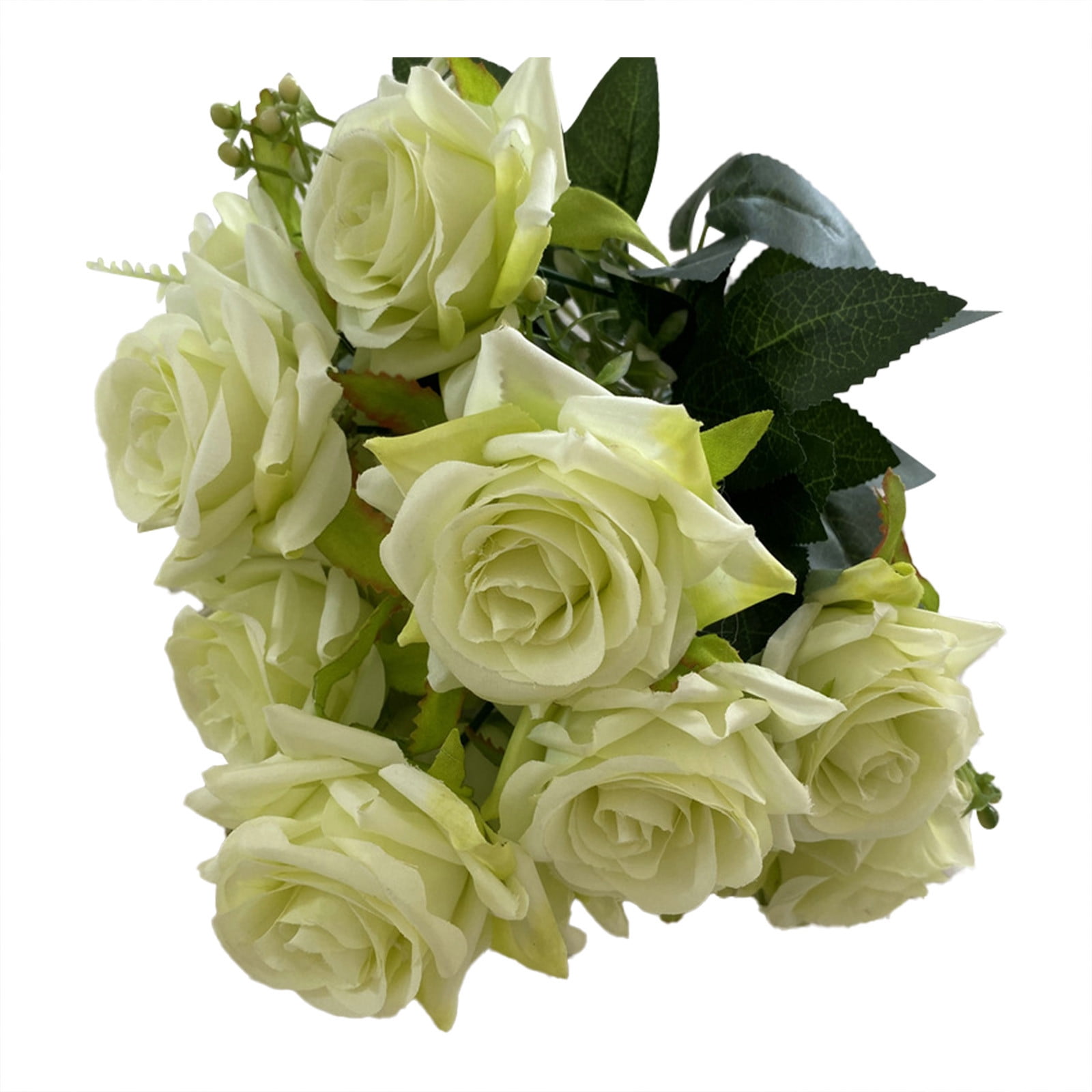 Tkrady Artificial Rose 12pcs Open Flower Bouquet Rose Stems for Wedding ...