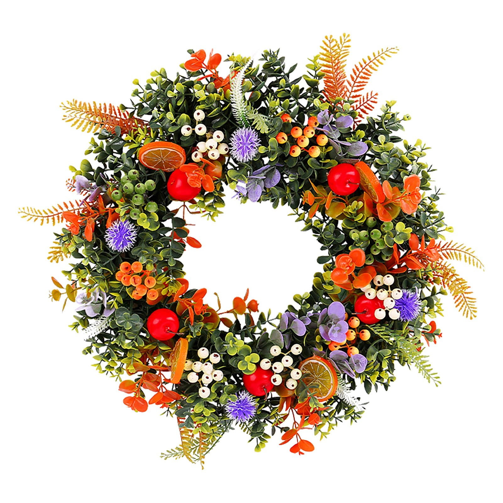 Tkrady Artificial Spring Summer Wreaths for Front Door 17.7in ...