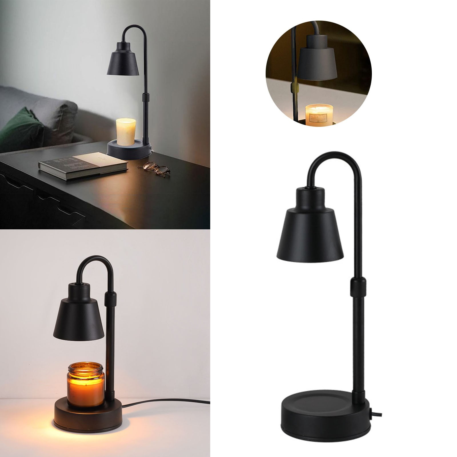 Tkrady Candle Warmer Lamp Timer Dimmer, Wax Melter Adjustable Height ...