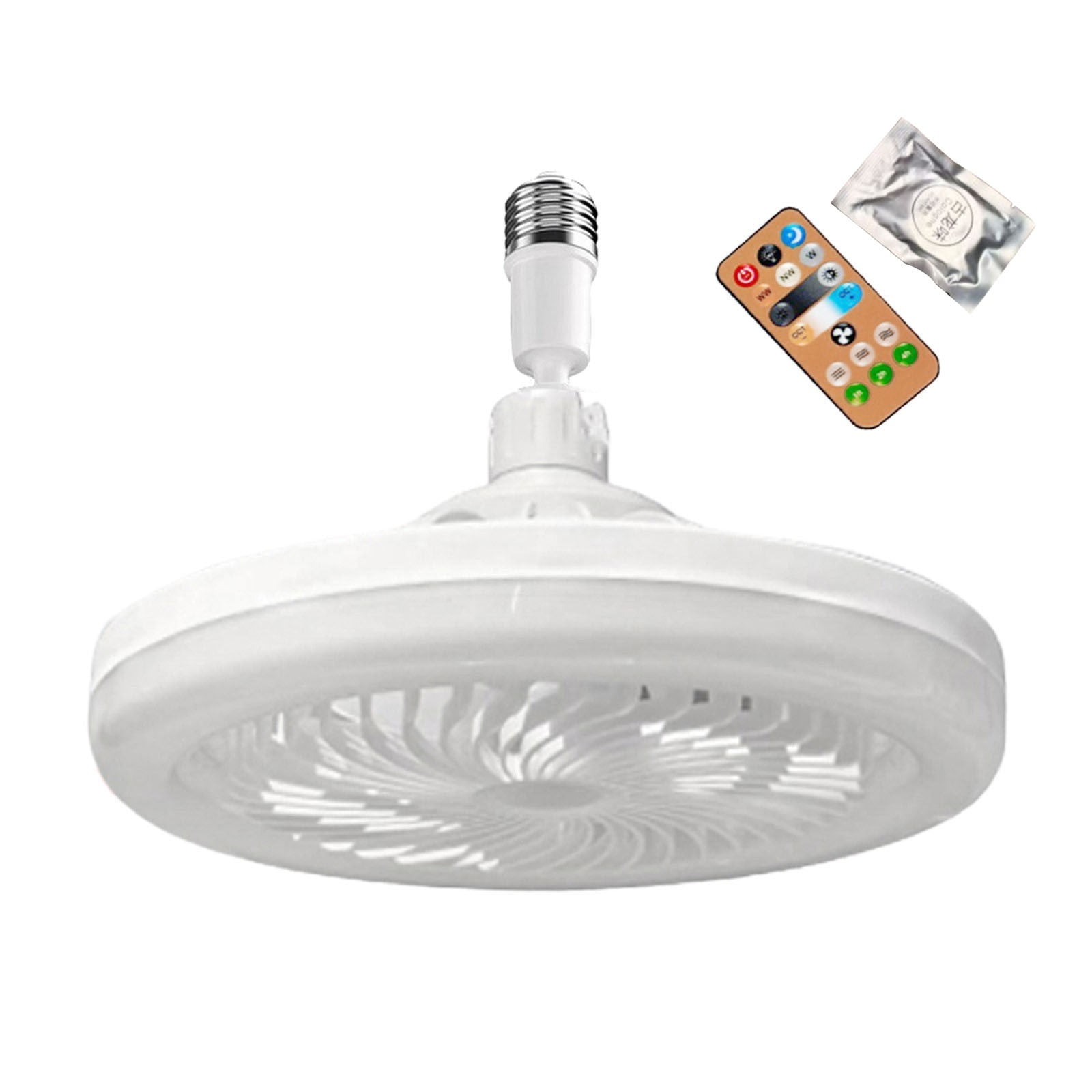 Tkrady Enclosed Ceiling Fan with Light and Remote, 10 Inch Screw in Fan ...
