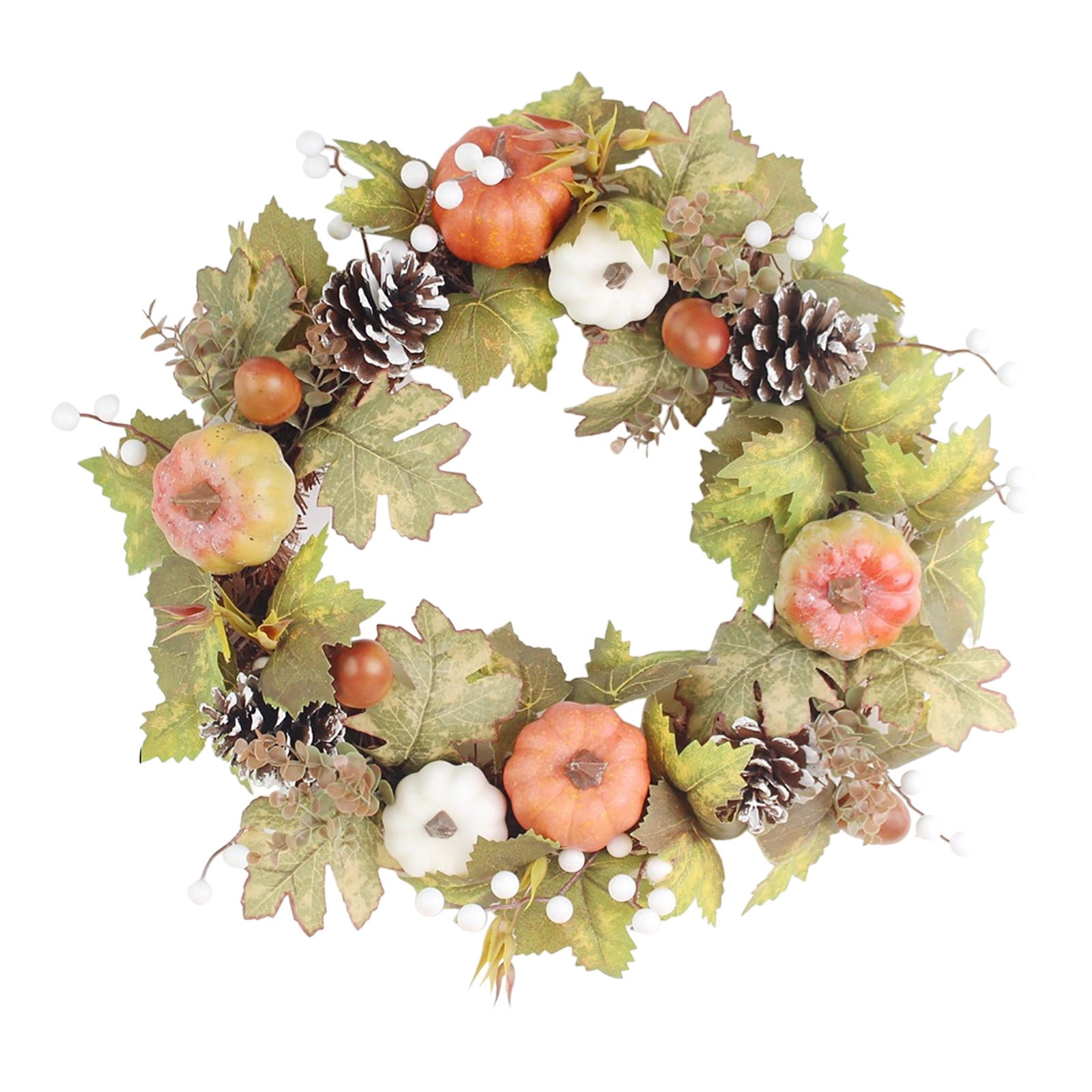 Tkrady Fall Wreaths For Front Door - Autumn Leaf Pumpkin Berry Wreath ...