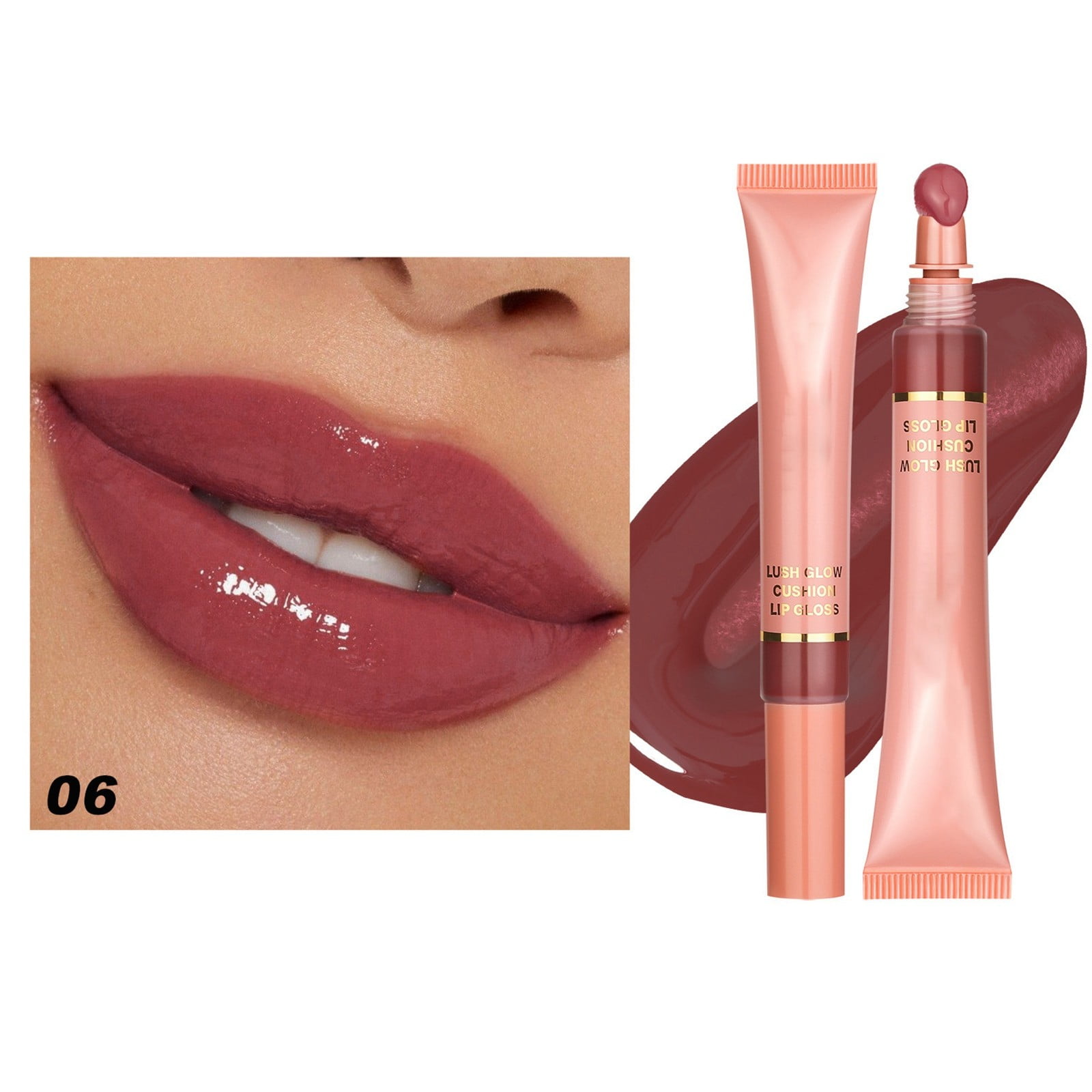 Tkrady Liquid Gloss Plush Brush Head Lip Gloss Moisturizing Lip Glaze ...