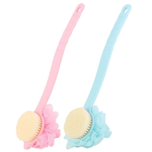 Tkrady Loofah Back Scrubber Long Handle Shower Body Brush with Soft ...