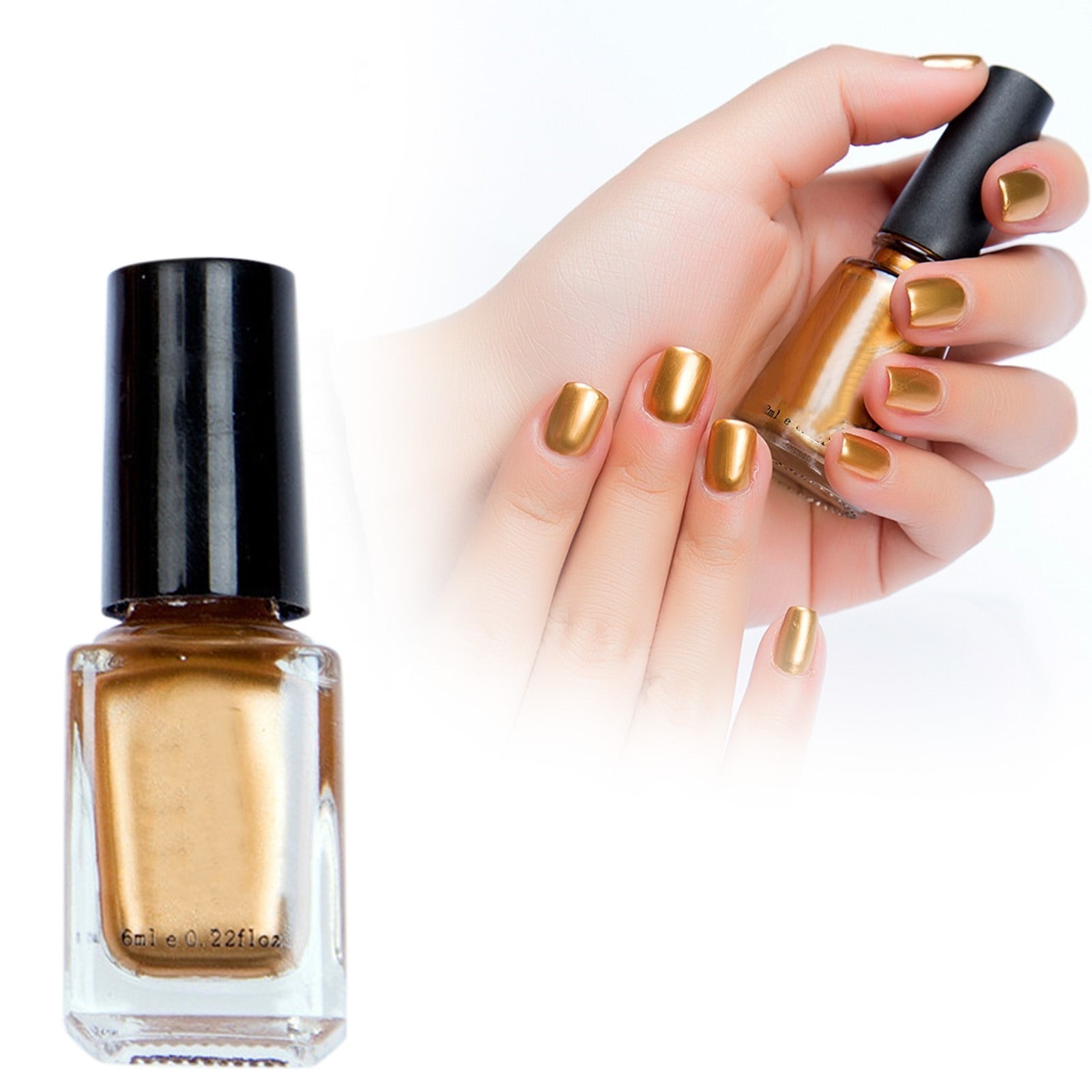 Tkrady Metallic Nail Polish Metallic Mirror Gel Nail Polish - Long ...