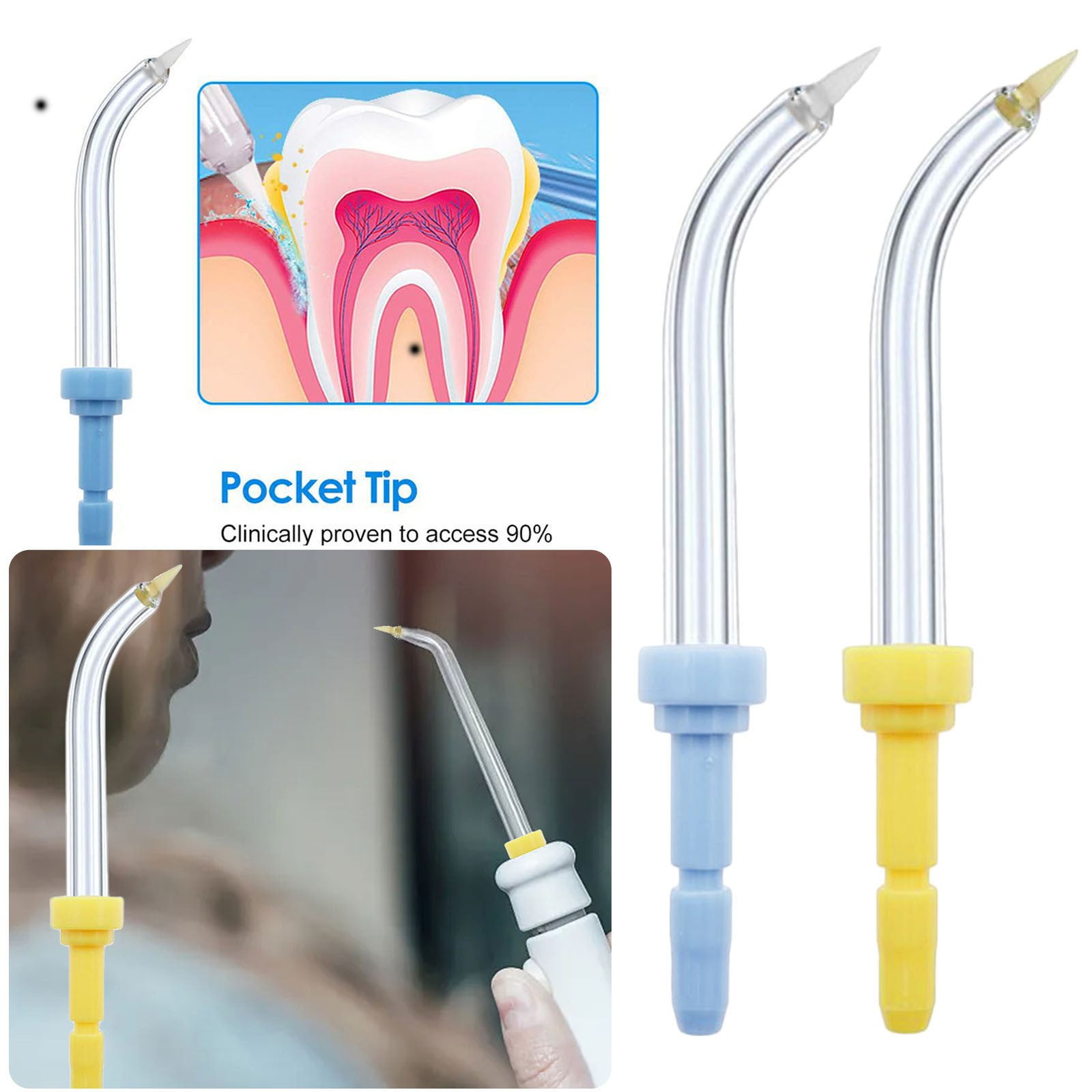 Tkrady Pik Pocket Replacement Tips, Water Flosser Tip Replacement, 2 ...