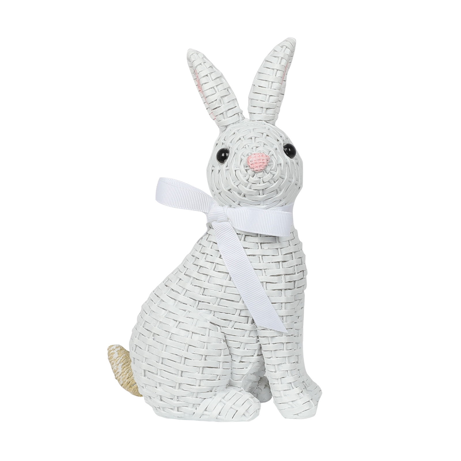 Tkrady Rattan Effect Resin Bunny Easter Decor,Table Rabbit Easter ...