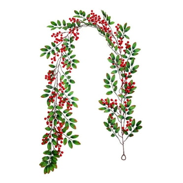 Coolmade 5.58ft Eco-Friendly PVC Red Berry Garland Christmas Decoration ...