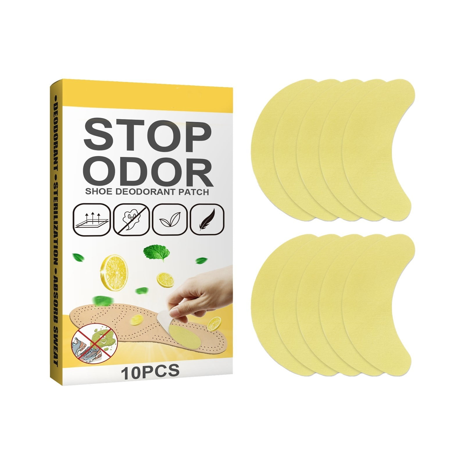 Tkrady Shoe Odor Removal Stickers Foot Care Soothing Insole Stickers ...