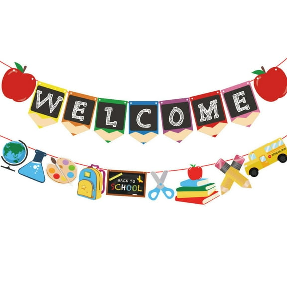 Black Glitter Back to School Banner, First Day of School, Welcome Back ...