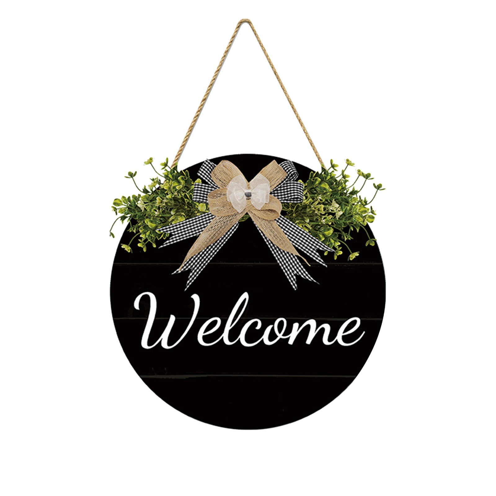 Tkrady Welcome Door Plate Wood Painting With Flowers Spring Wood ...