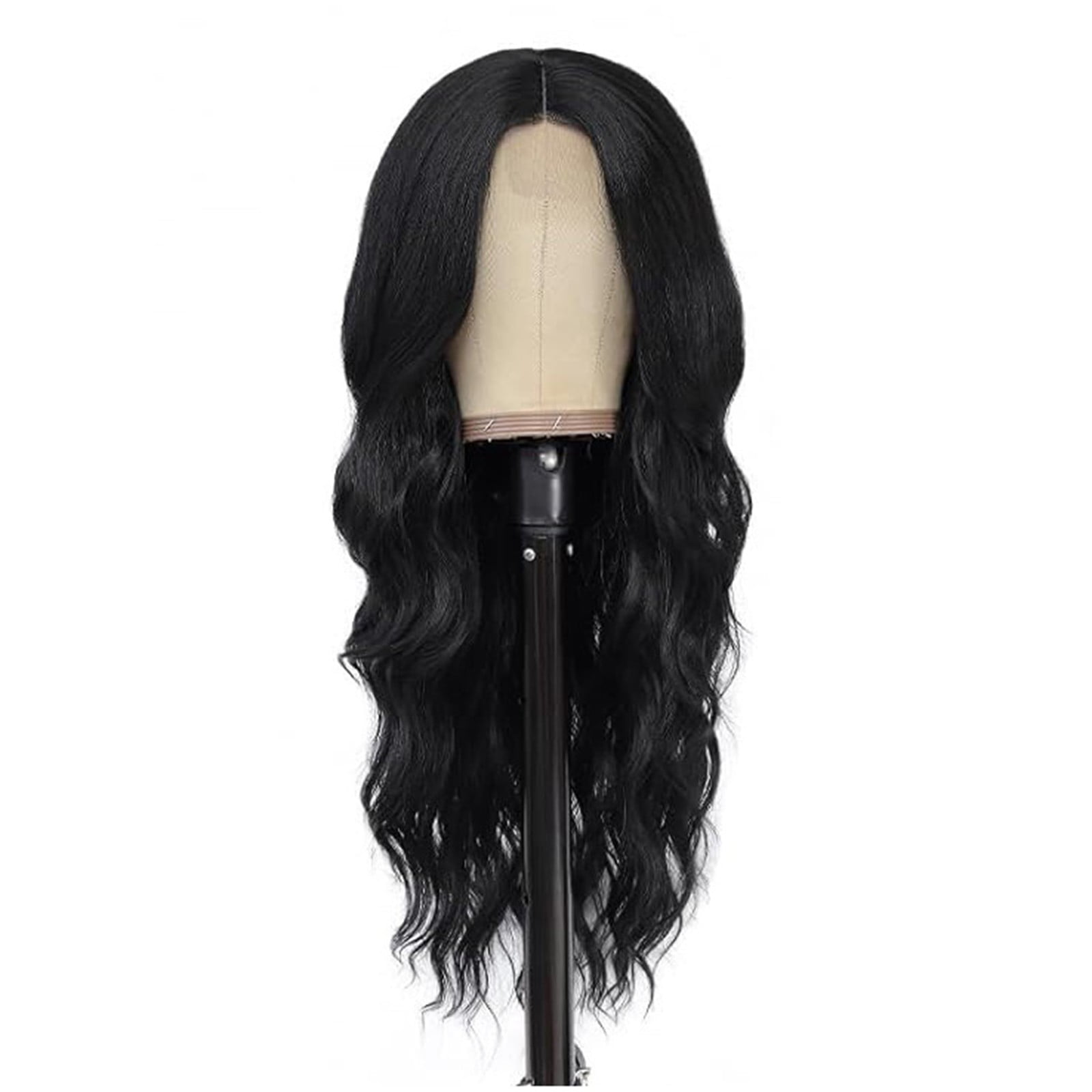 Tkrady Wig for Women Rose Net High Temperature Silk Split Large Wave Long Curly Hair Headband ...