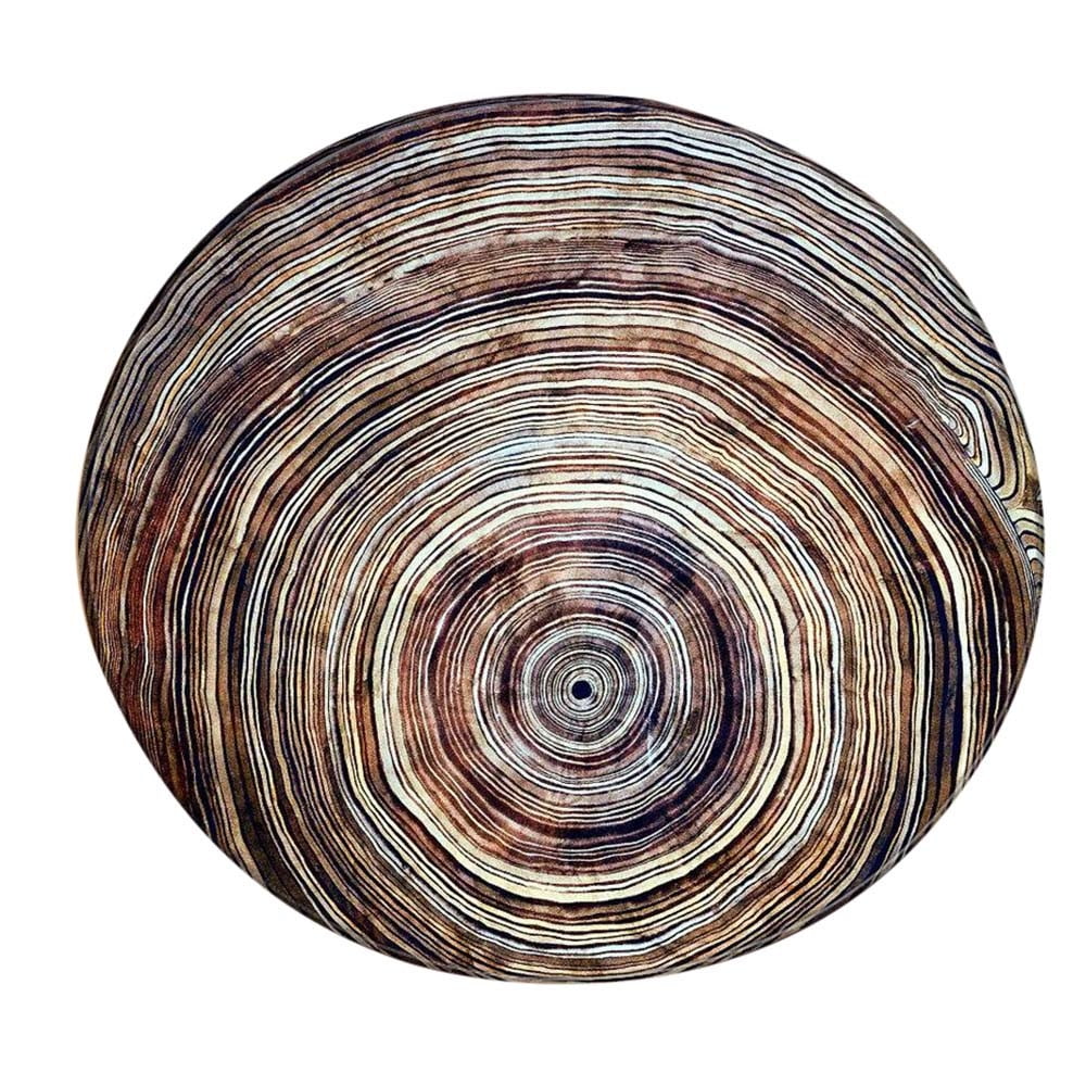 Tkrady Wood Grain Round Carpet, Home Area Rug Living Room Floor Yoga ...