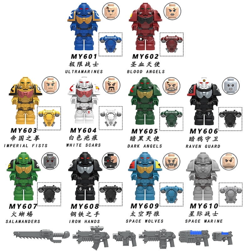 TktToy Dauntless Fighter & Warhammer – 10PCS Block Figures with Armor ...