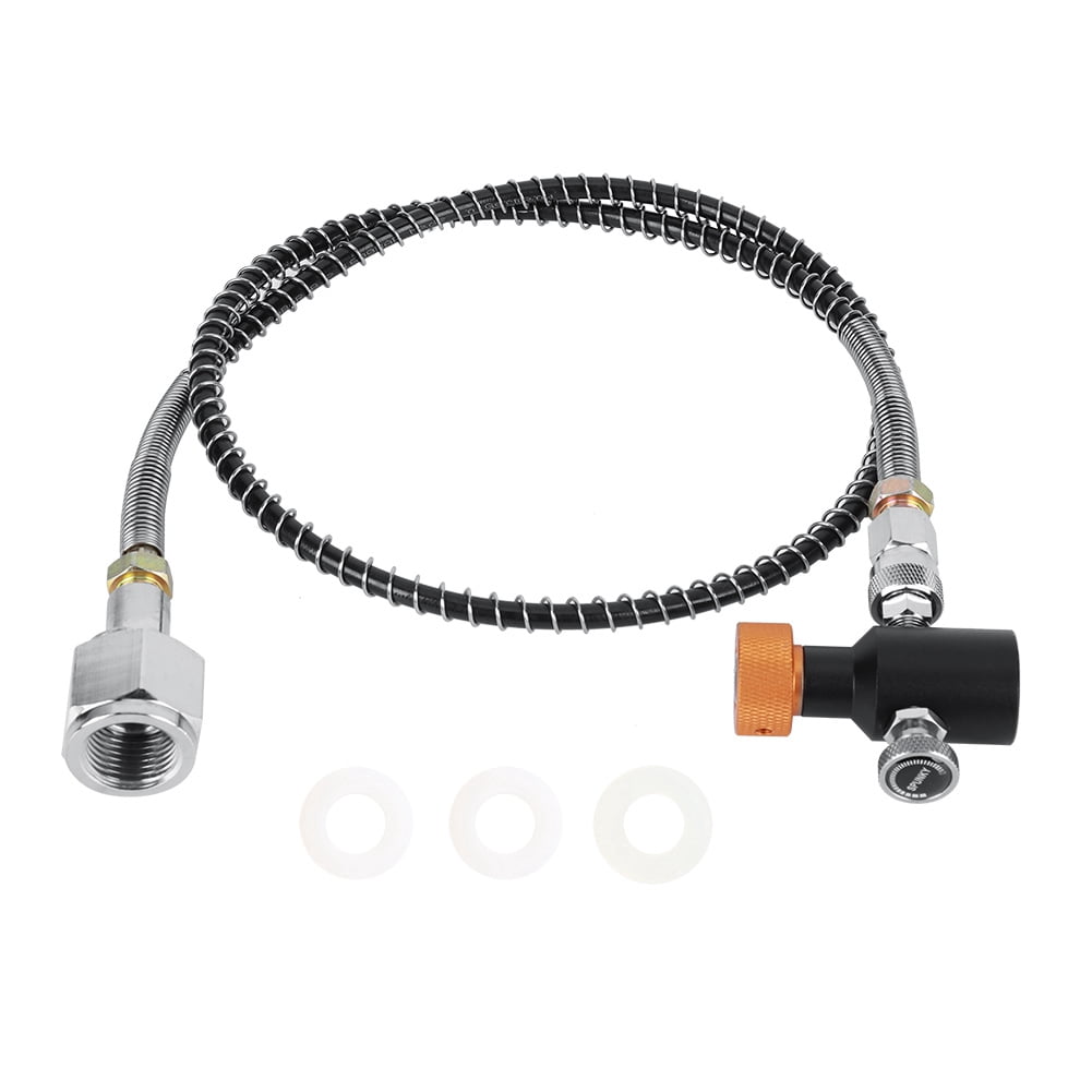 Tletseagh CGA320 36in Spring Hose CO2 Adapter Kit with Release Valve ...