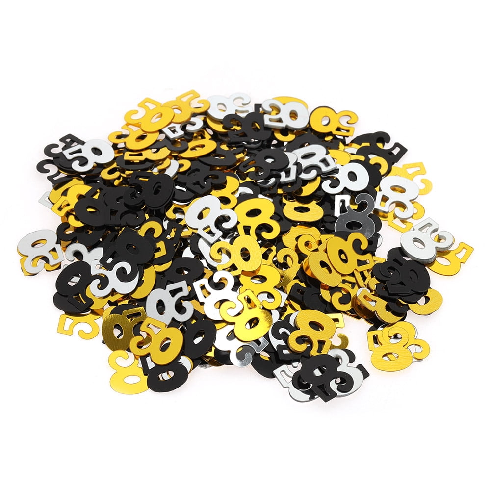 Tletseagh Happy Birthday Party Table Scatter Decorations Black Silver ...