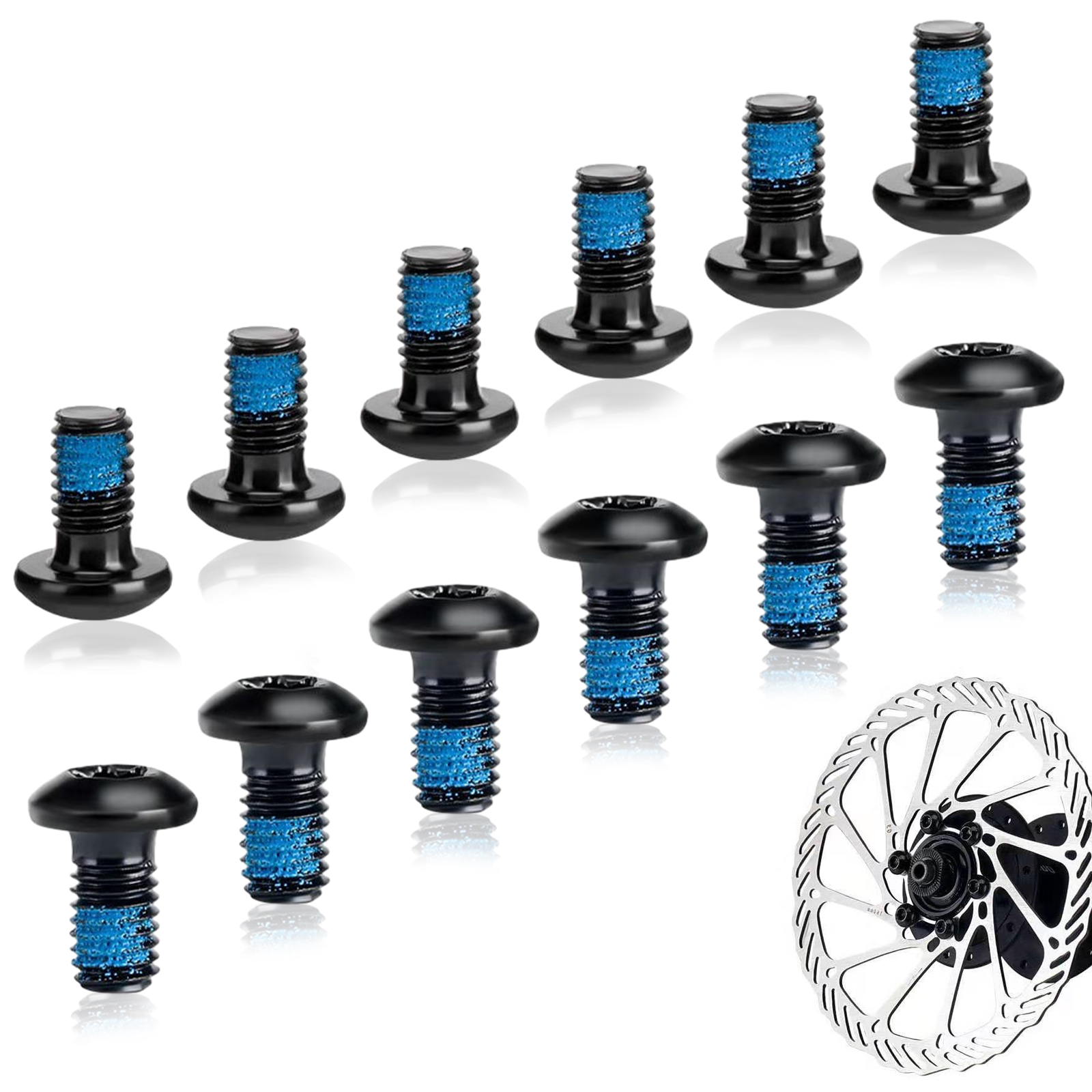 Tletseagh Pack of 12 bicycle brake disc screws, M5 x 10 mm steel ...
