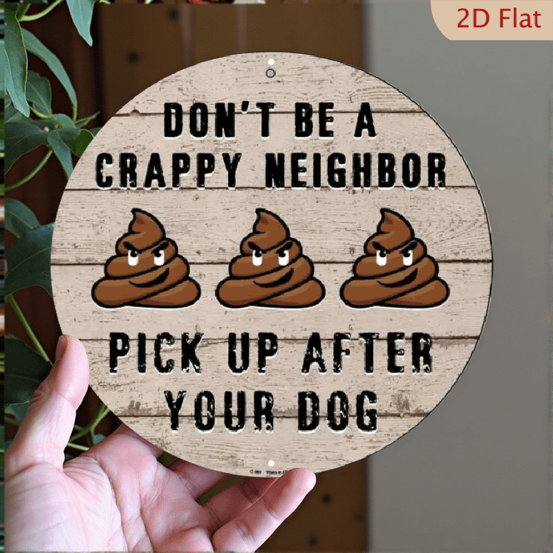 Tllo0ord Crappy Neighbor Novelty Round Circular Metal Sign Home Garage ...