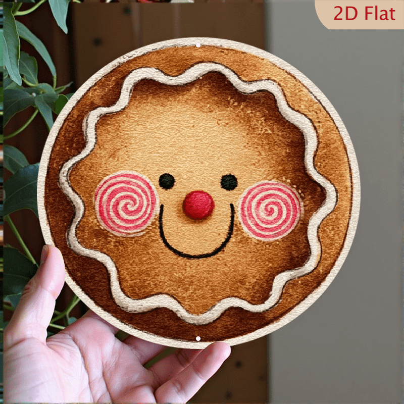 Tllo0ord Round Metal Tin Signs Gingerbread Face Wreath Sign For ...