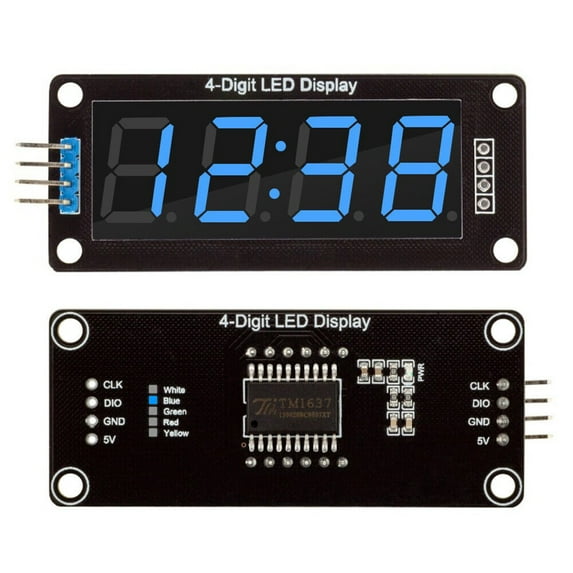 Tm1637 Rgb 4Bits Digital Led Clock Tube Display For Arduino Easy To Use - Walmart.com