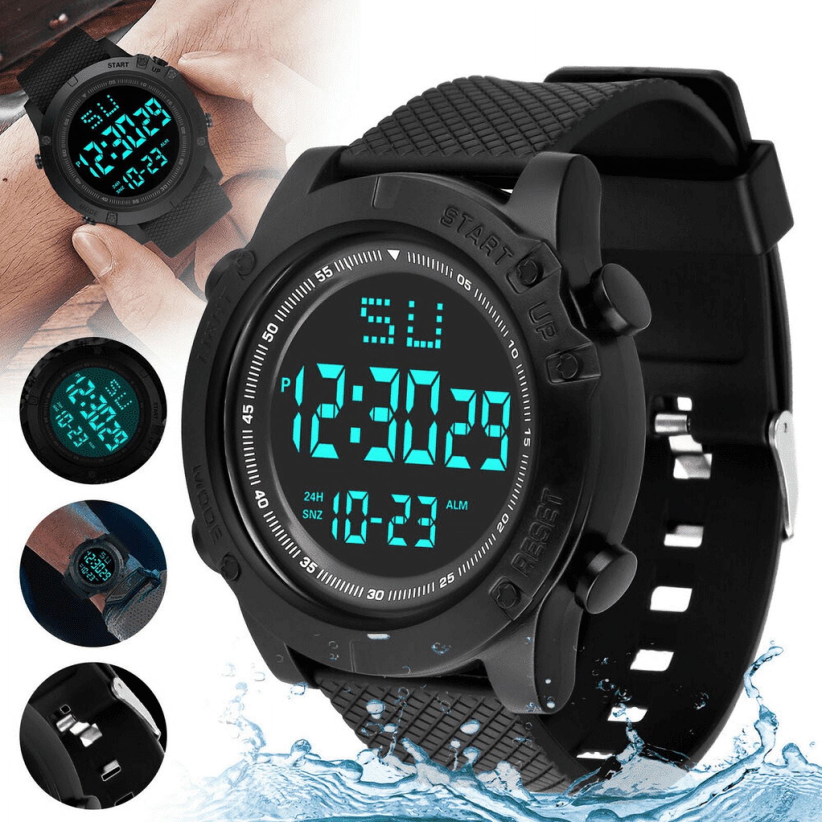 Tmalltide Mens Digital Watch Digital Watches with Stop Watch for Men ...