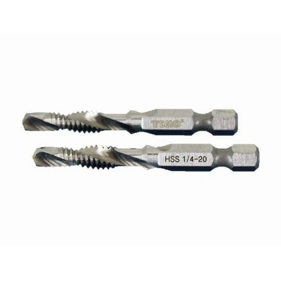 Tmax 2 Pc 1/4-20 Combination Drill And Tap Multi Use Deburr Countersink ...
