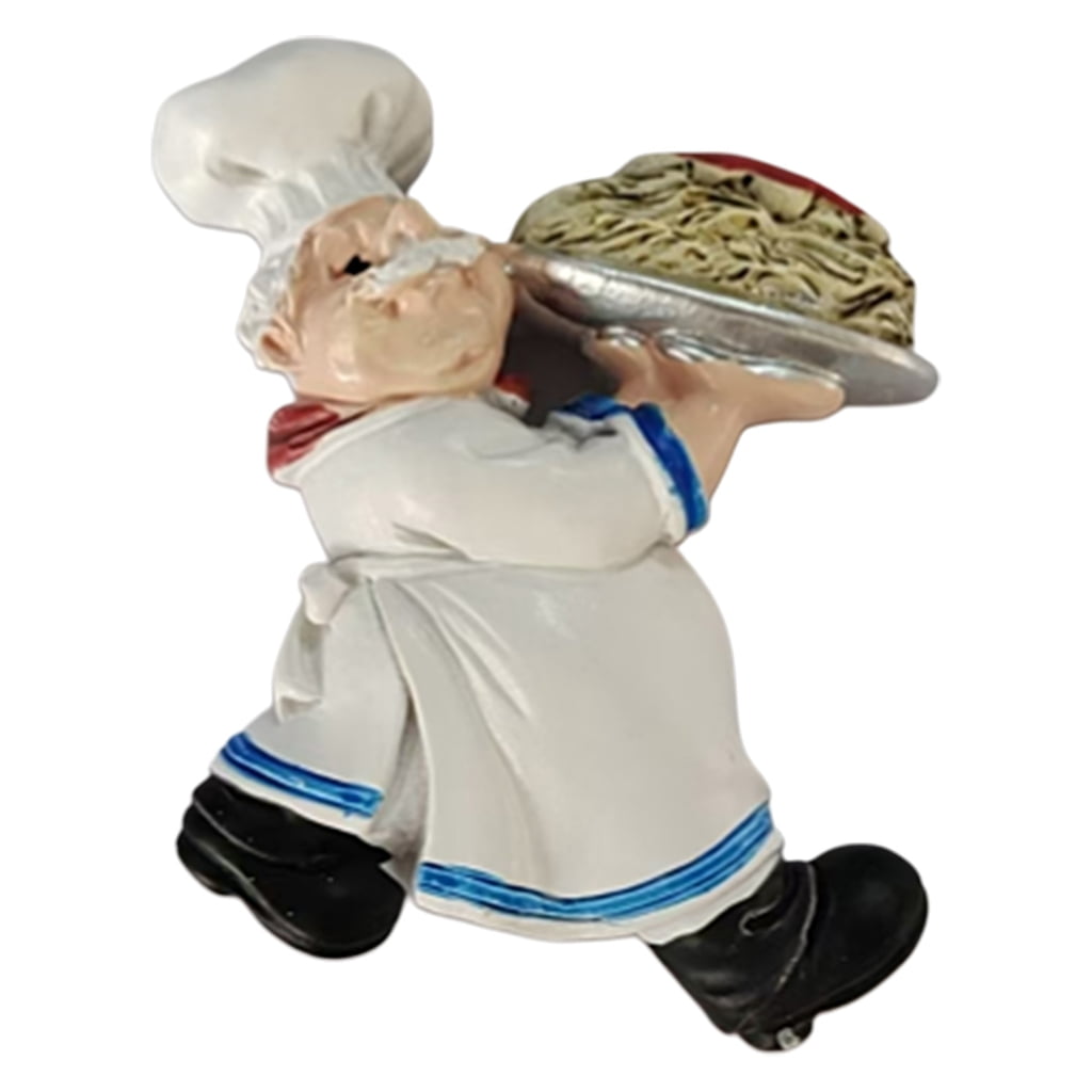 Tmboryuu 3D Resin Chef Fridge Magnet Italian French Chef Figurine ...