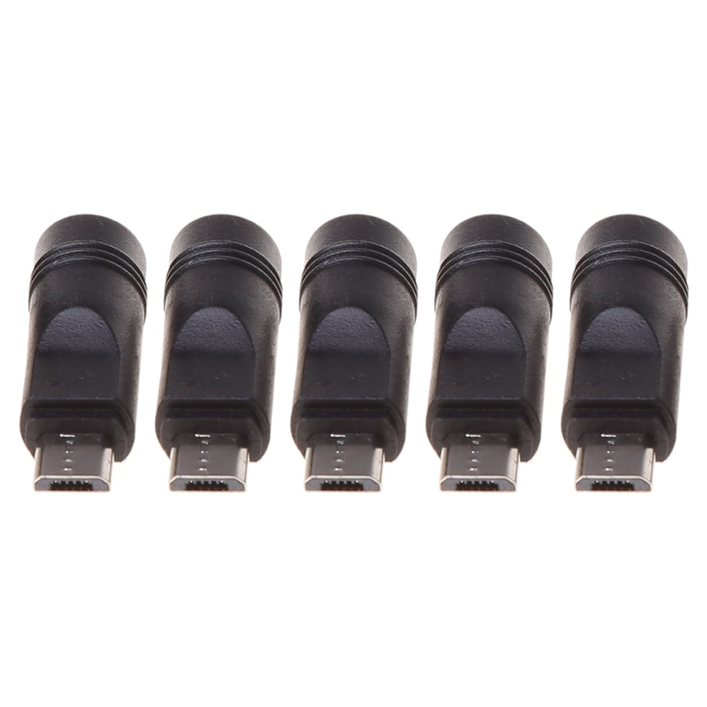 Tmboryuu 5 Pcs 5.5x2.1mm Female Jack to Micro USB Male Plug for DC ...