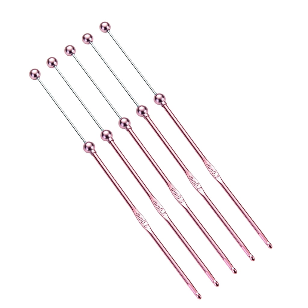 Tmboryuu 5 Pcs Handmade Crochet Hook Set Metal Crochet Needle Beads ...