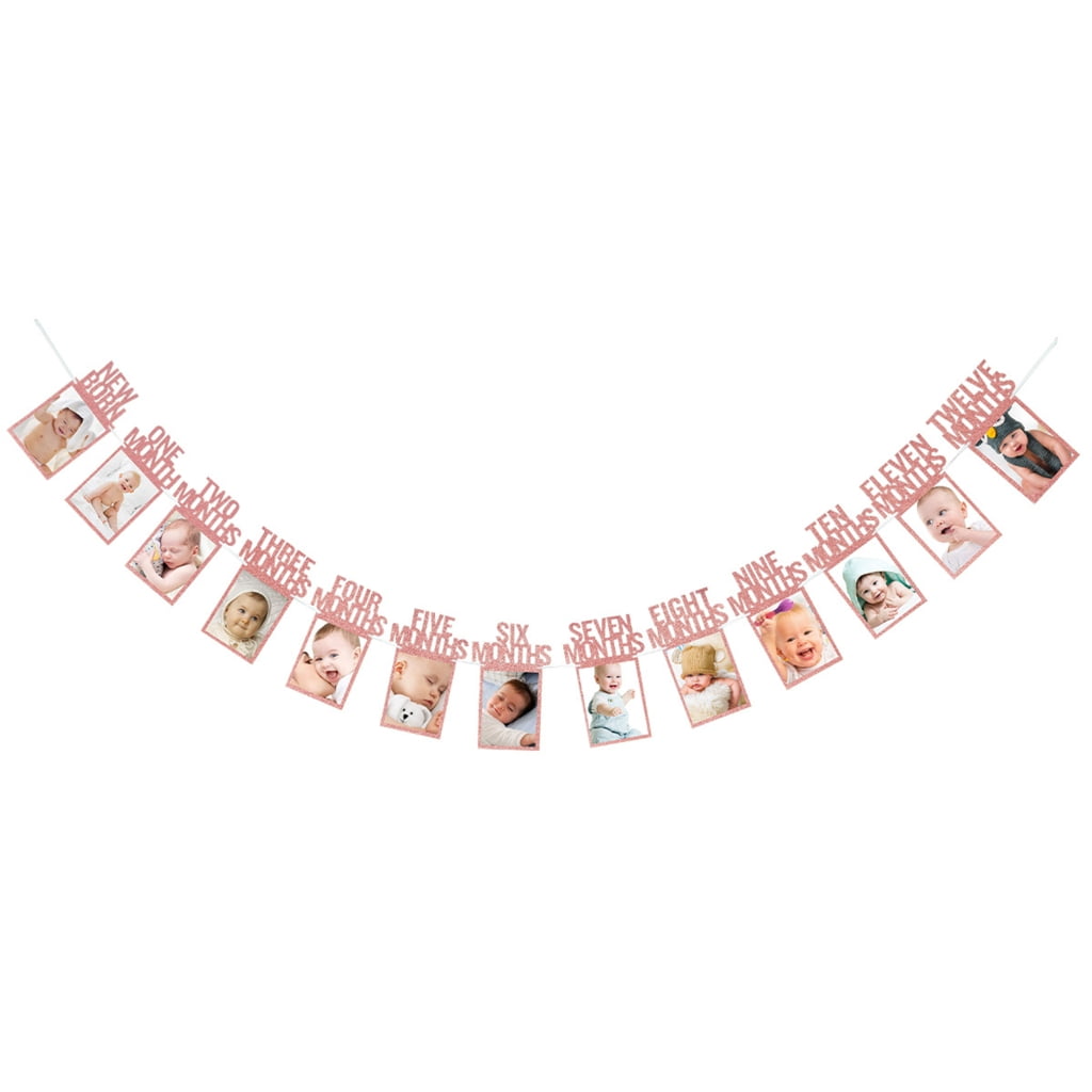 Tmboryuu Baby First Year Photo Banners 12 Month Frame Set for Boy Girl ...