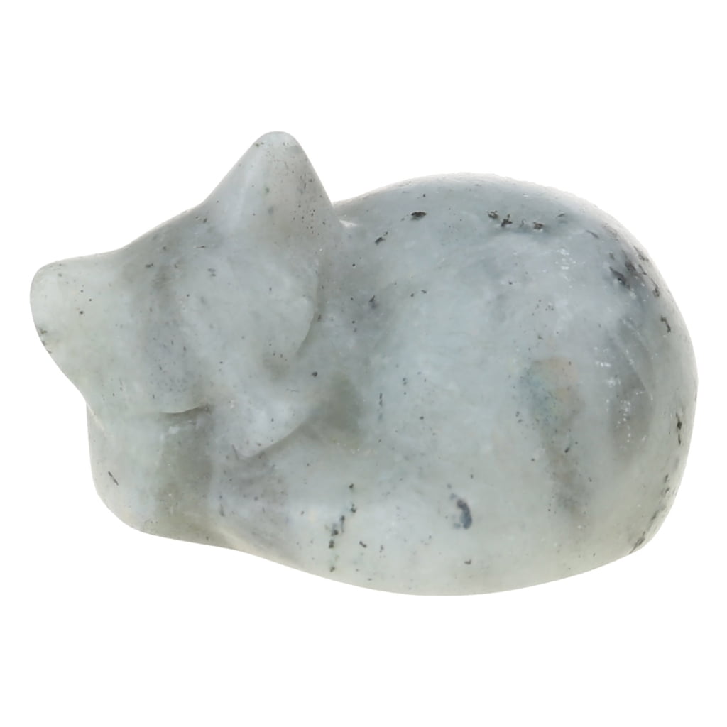 Tmboryuu Crystal Cats Statue Polished Elegant Stone Craft Cats Statue ...