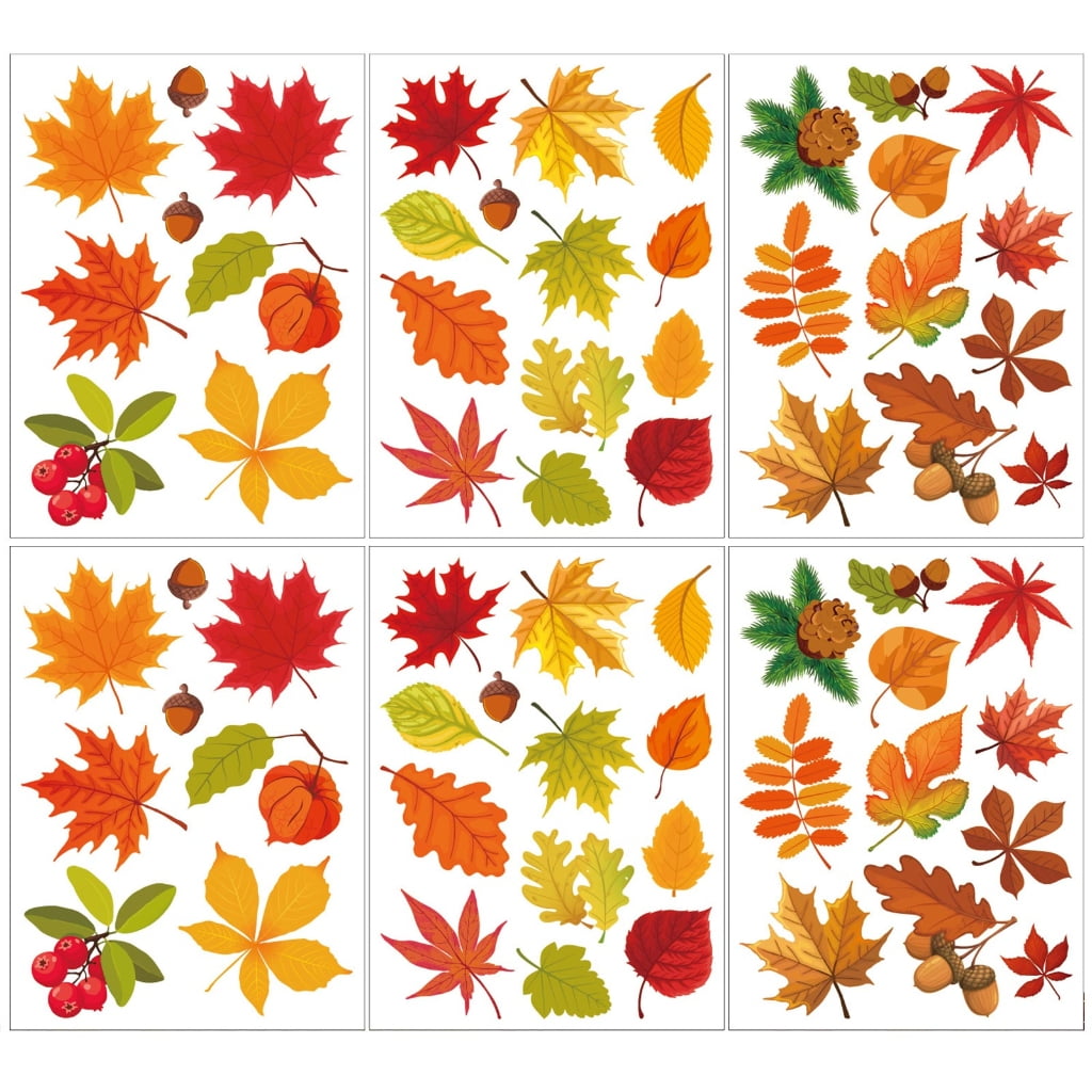 Tmboryuu Double Sided Print Decals Autumn Window Stickers for Living ...