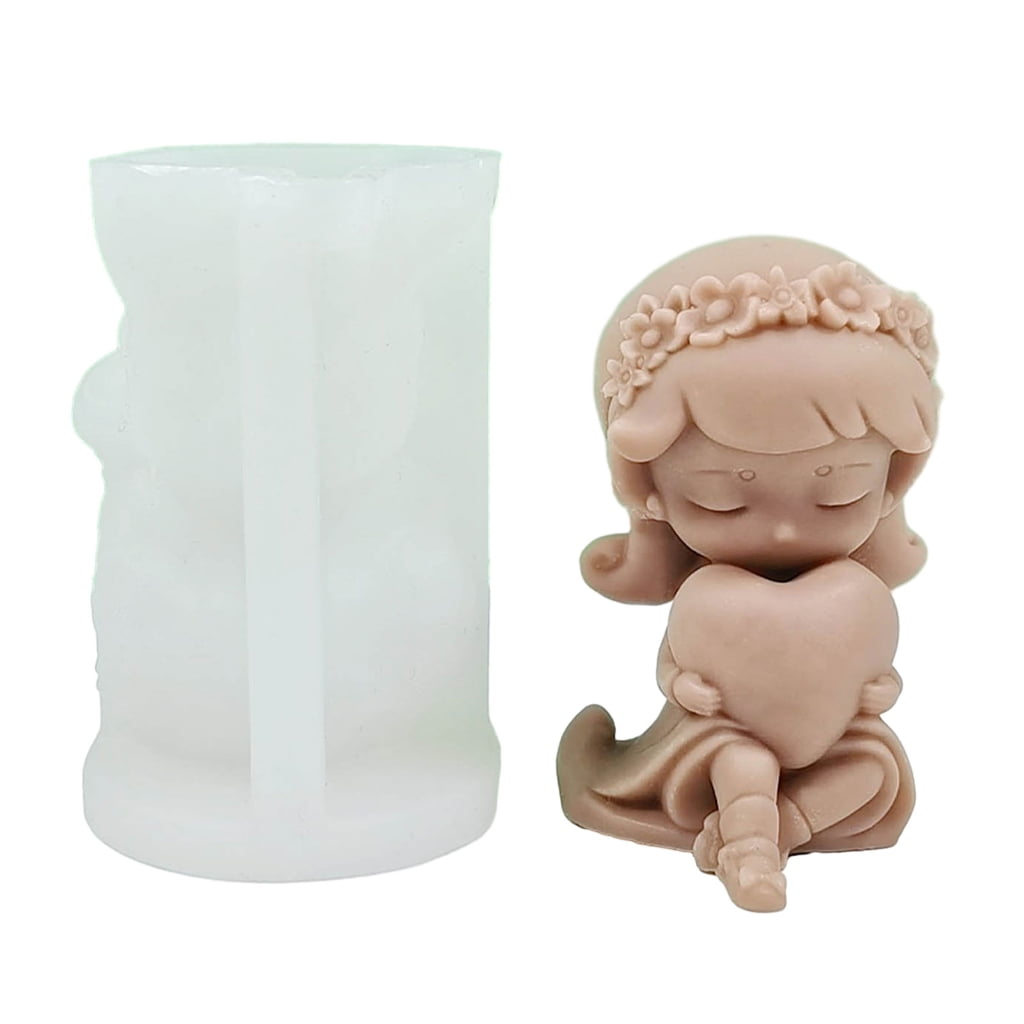 Tmboryuu Girls Candle Molds Little Girl Epoxy Silicone Moulds DIY Cake ...