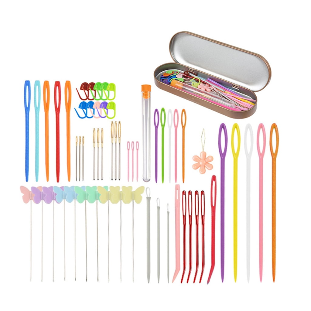 Tmboryuu Large Eye Sewing Needle Bent Tapestries Needle Yarn Crocheting ...