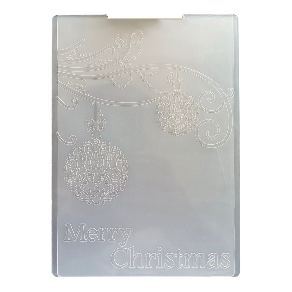 Tmboryuu Merry Christmas Plastic Embossing Folder Stencil Template DIY ...