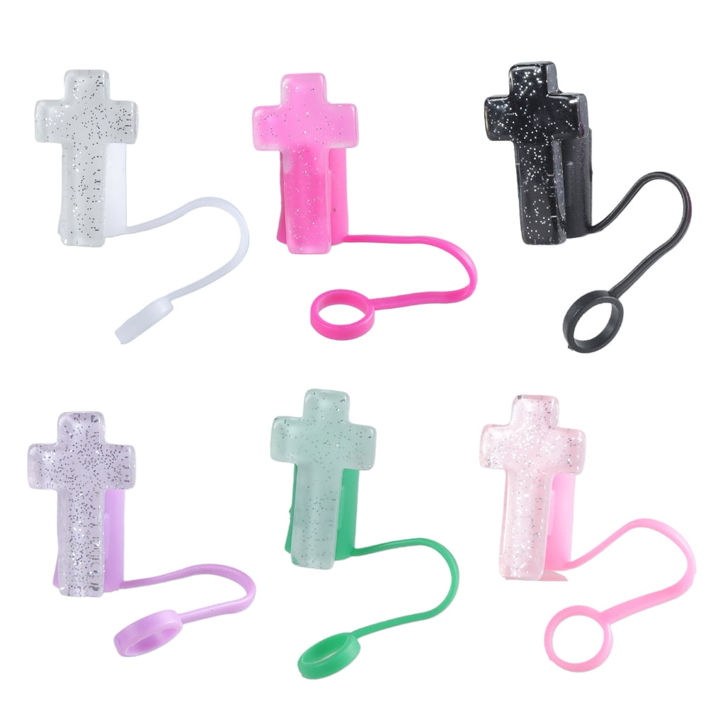 Tmboryuu Pack of 6 Colorful Resin Straw Tip Cover Religious Straw ...