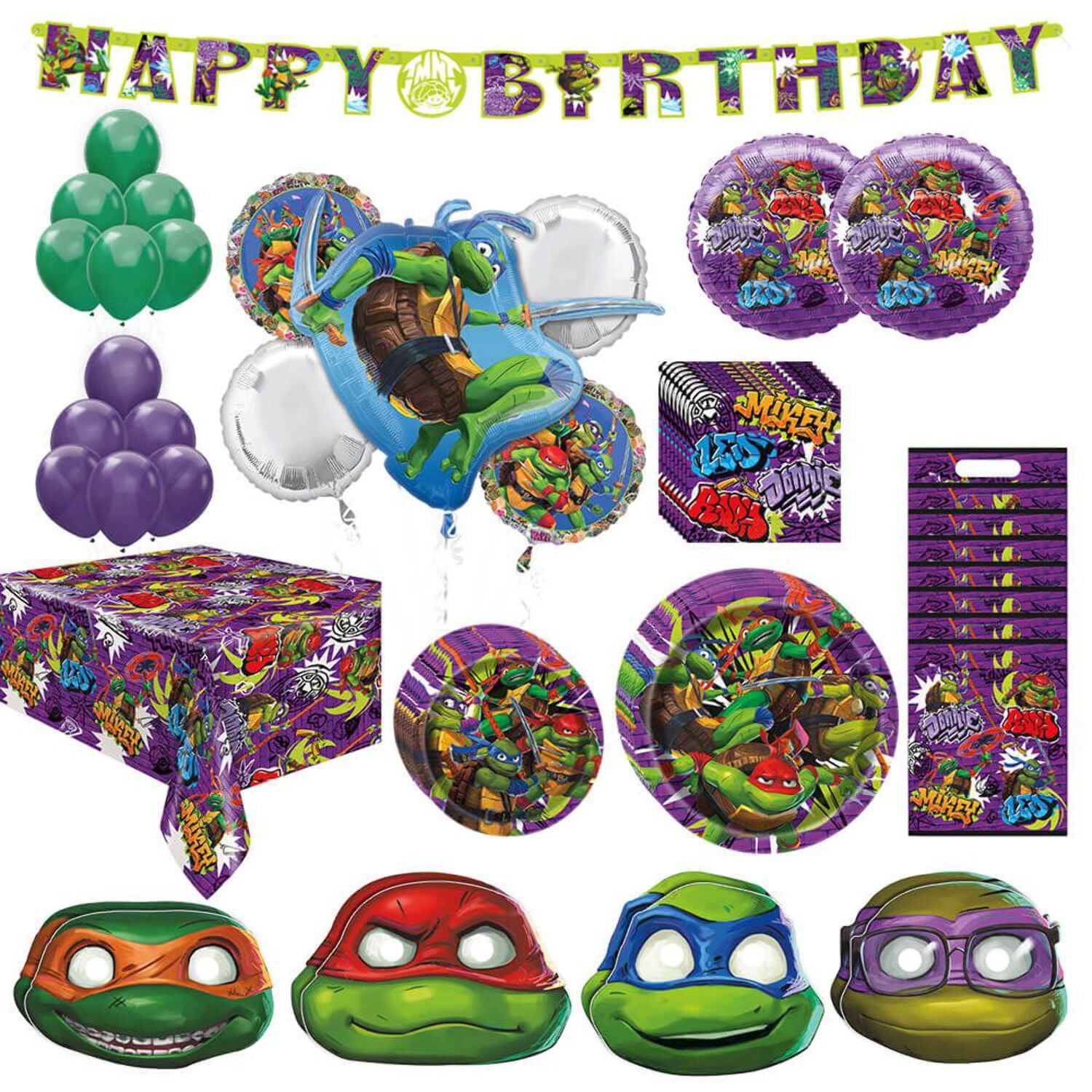 Tmnt Party Supplies & Decorations Kit - Serves 8 Guests - Party ...