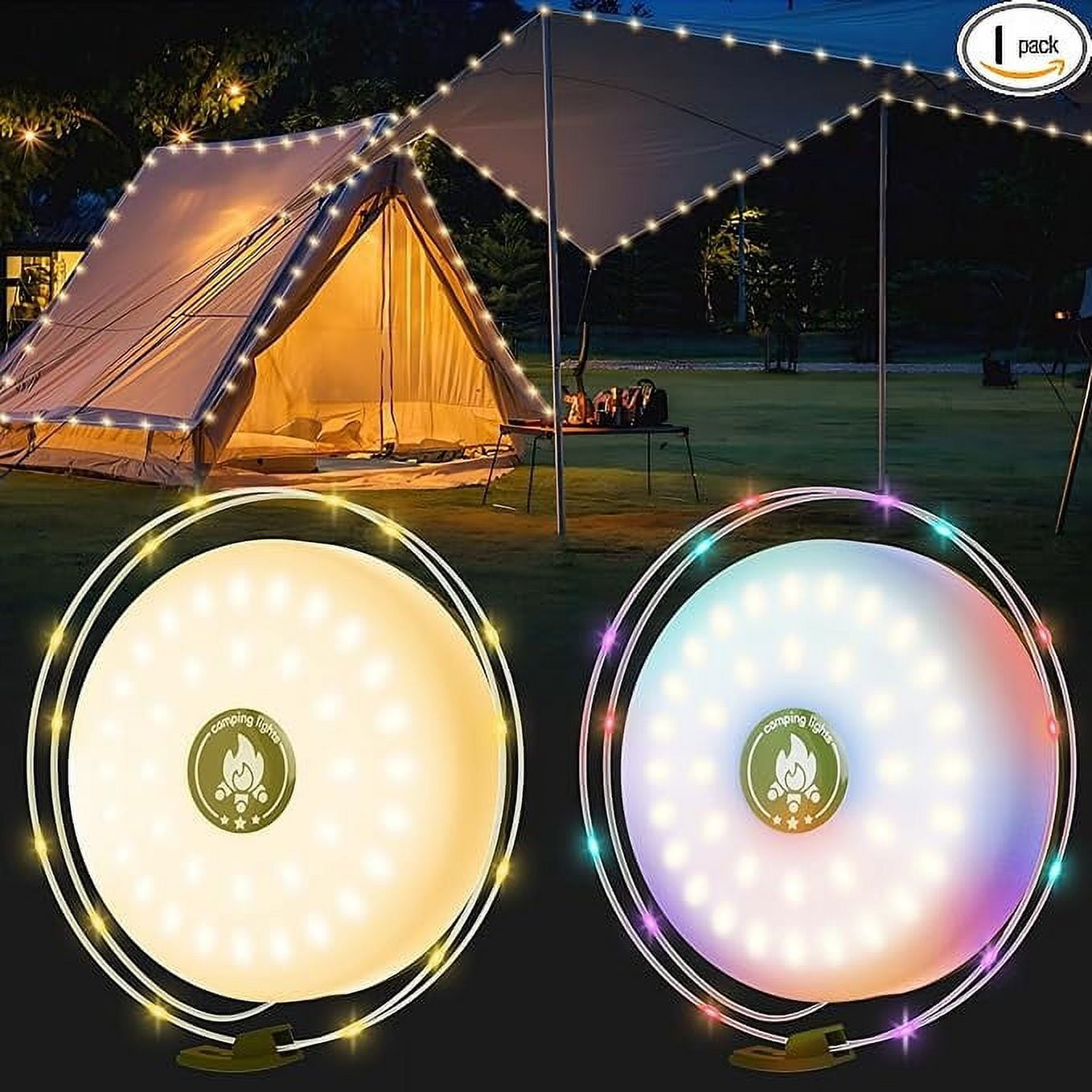 Tmosphere Camping Lights String, 2 in 1 Outdoor String Lights with 2 ...