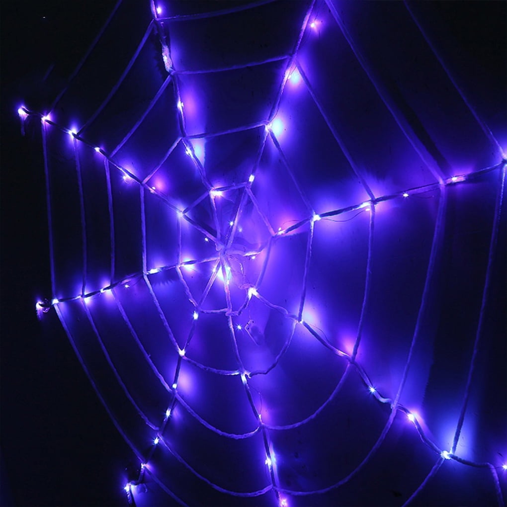 Tmosphere Halloween Decorations Spider Web Lights,Purple LED Light Up ...