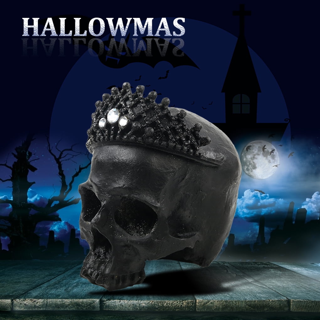 Tmosphere Halloween Decorative Resin Skulls - Crowned Skull Props for ...
