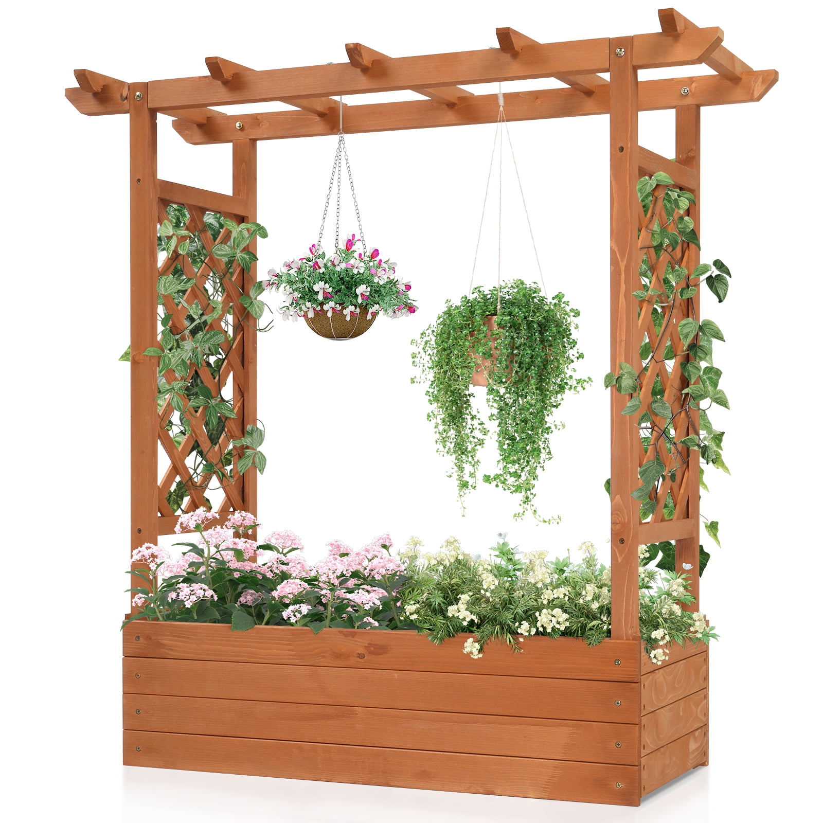 Tmosphere Tmosphere Raised Garden Bed with Arched Lattice, Outdoor ...
