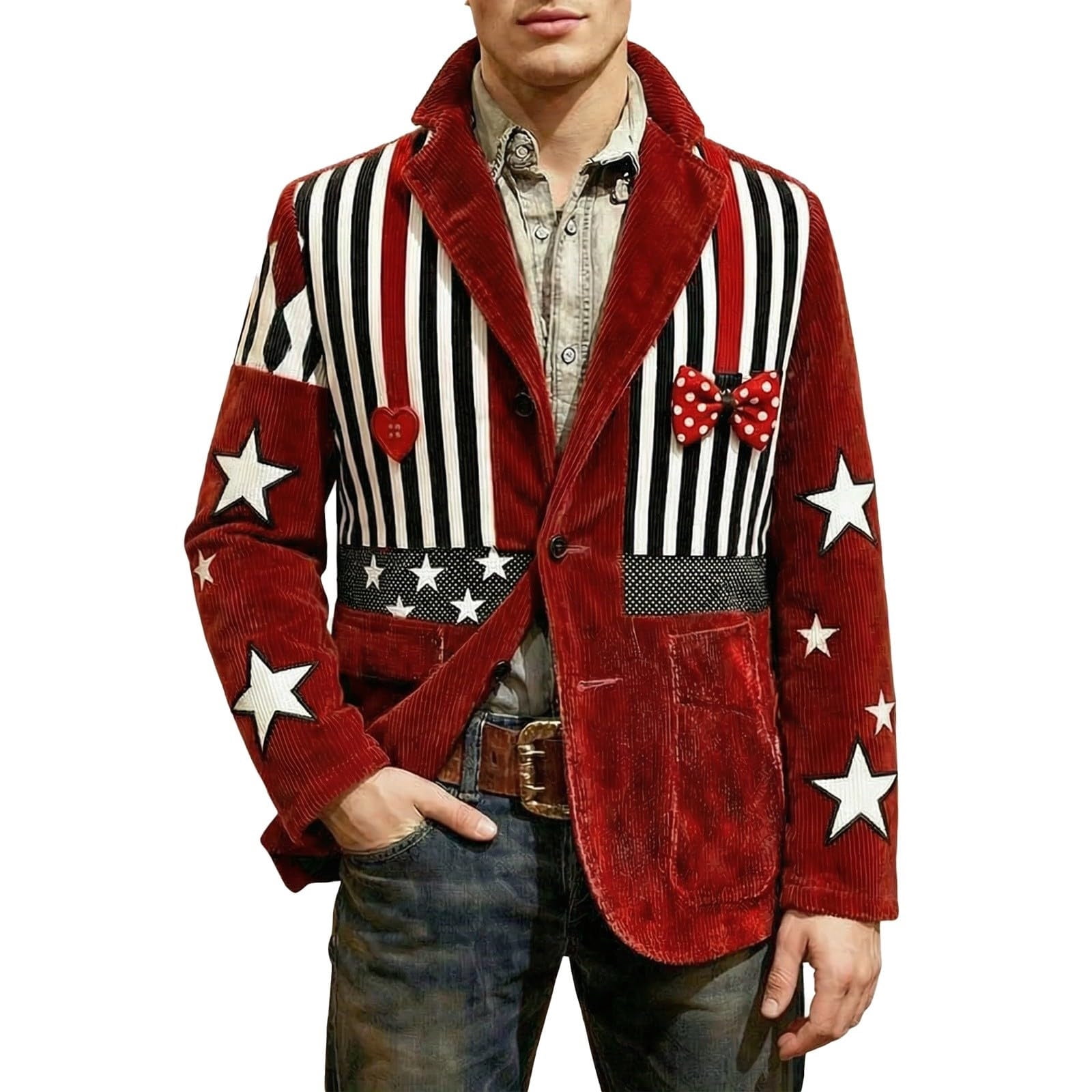 Tmtolofot Corduroy Jackets for Men 2026 Mardi Gras Blazers 2 Button ...