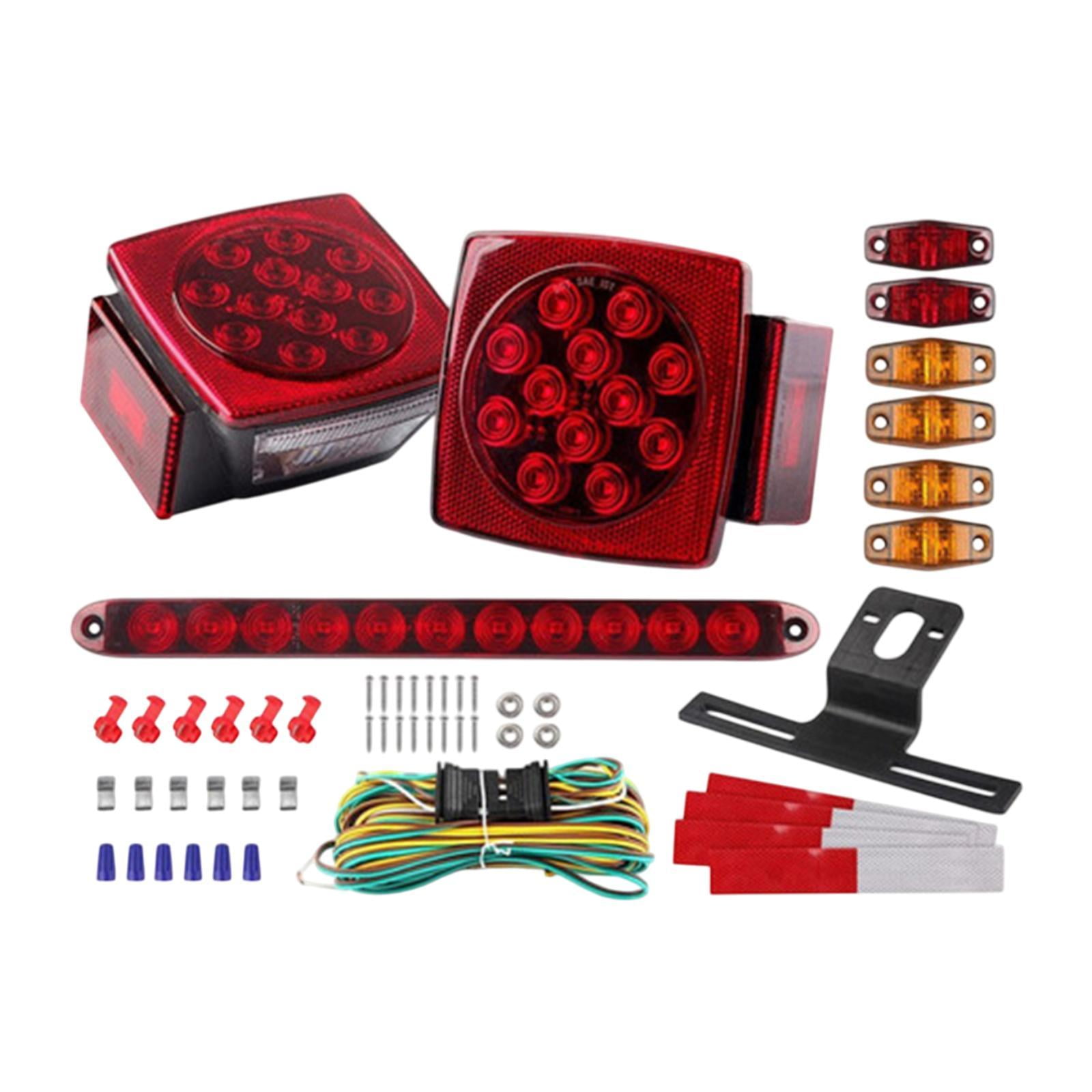 Tnarru 12V LED Trailer Lights Kit Plate Running Lights Replacement ...