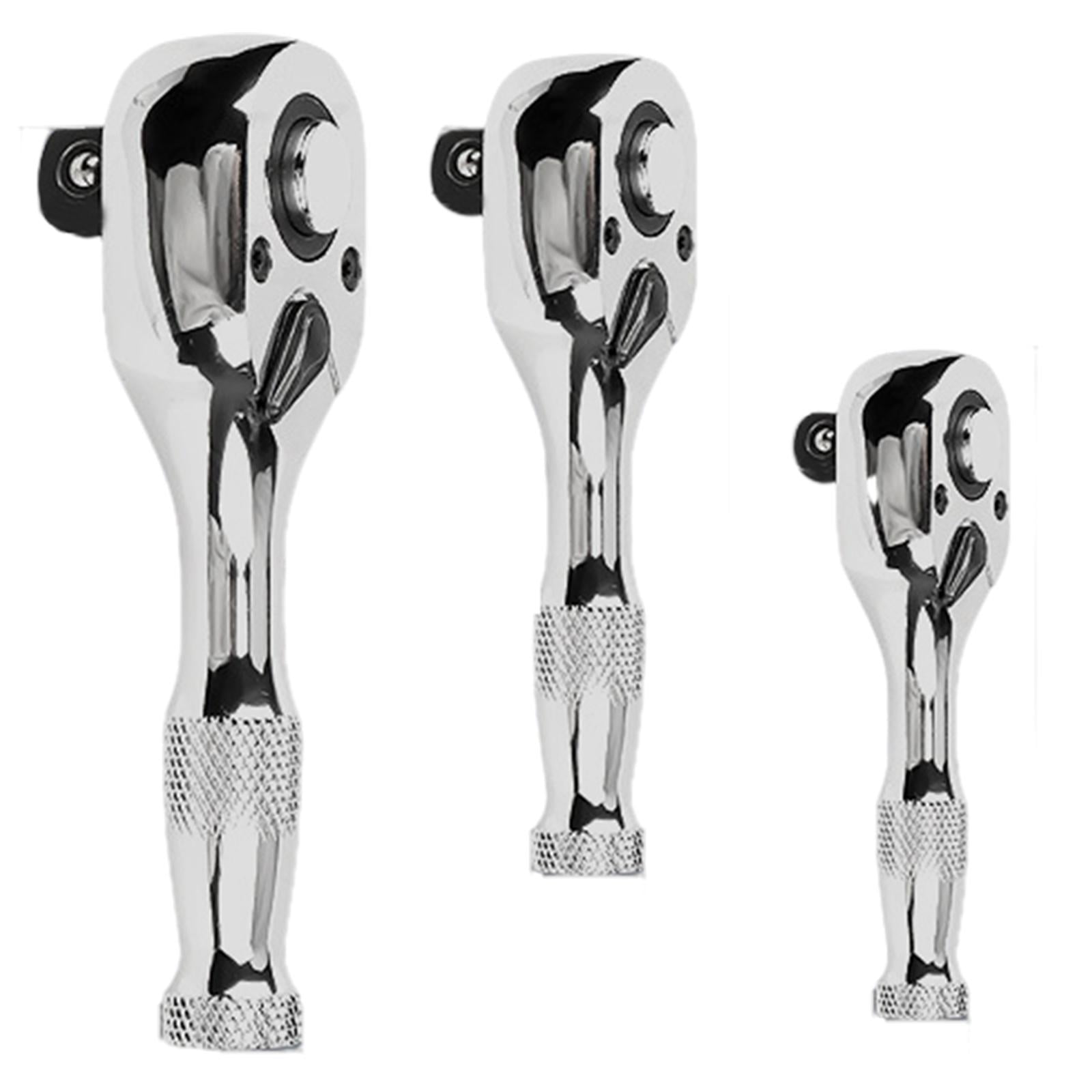 Tnarru 3 Pieces Stubby Drive Ratchet Set Mini Steel Ergonomic Handle ...