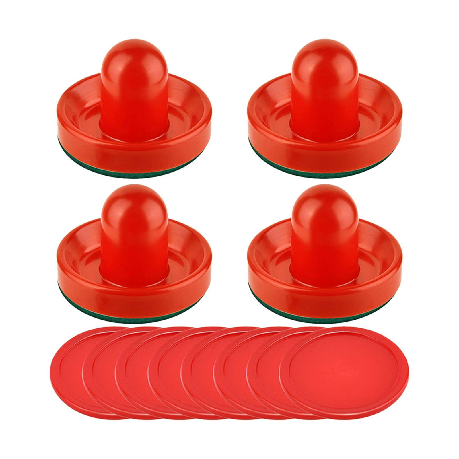 Tnarru 4Pcs Air Hockey Pushers and 8Pcs Pucks, Air with 4Pcs Bottom ...